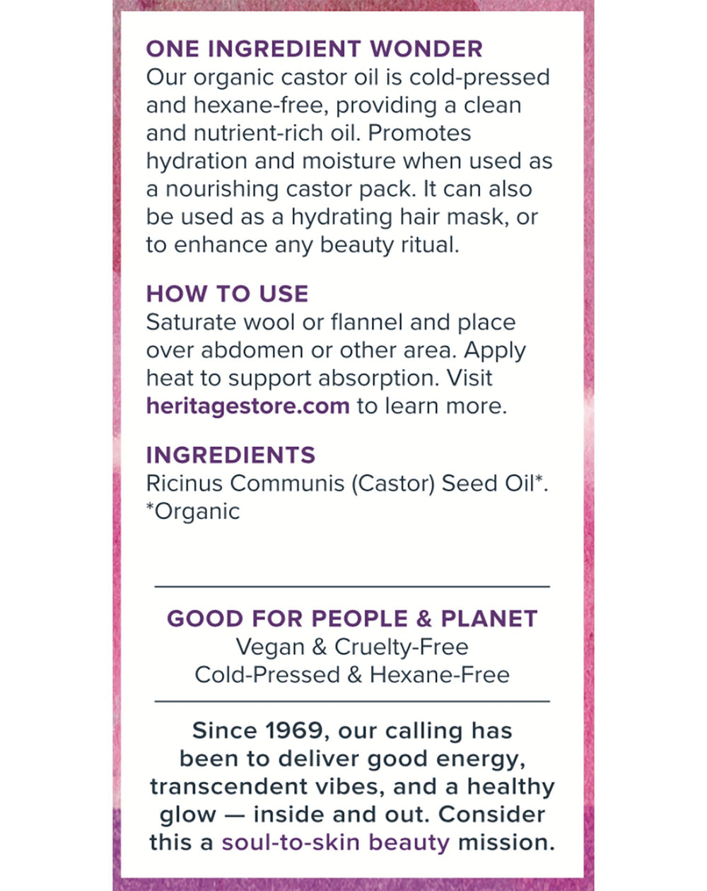 Organic Cold Pressed Castor Oil Heritage Store